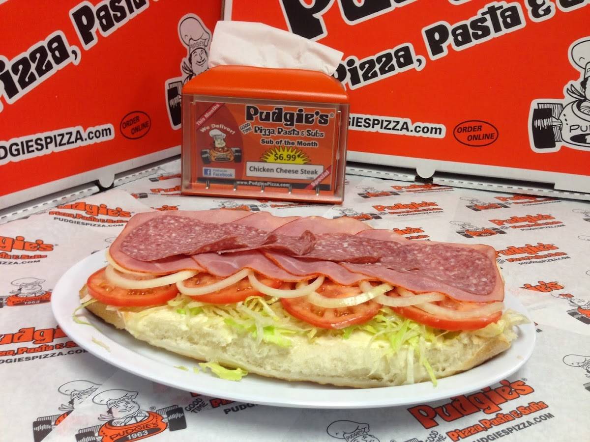 Menu at Pudgie's Pizza, Pasta & Subs pizzeria, Elmira, 350 S Main St