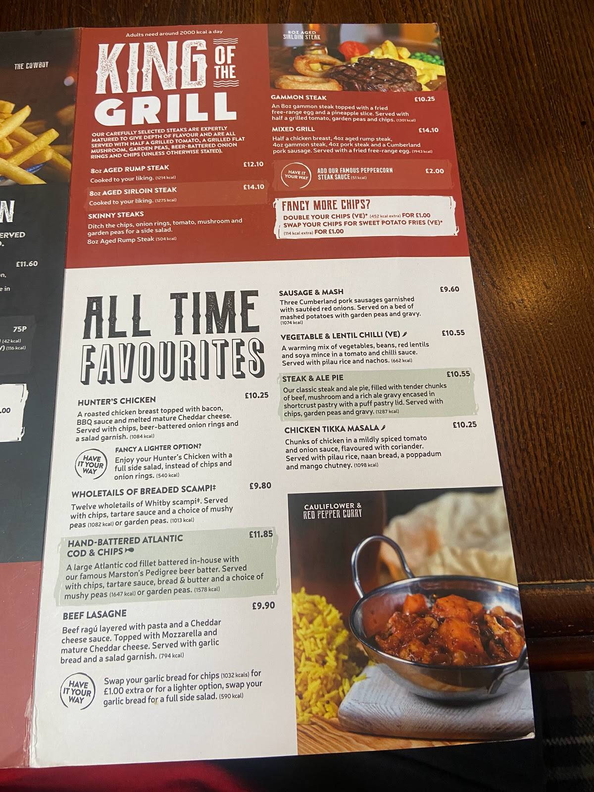 Menu at Pump House pub & bar, Swansea