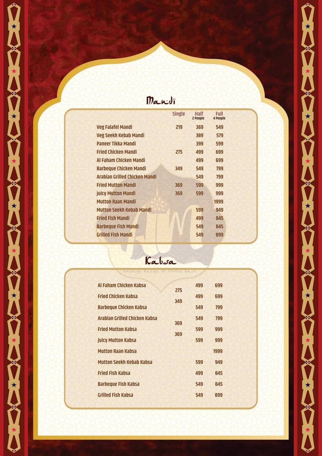 Menu at Arabian Mandi - Best Hyderabadi Restaurant, Pimpri-Chinchwad ...