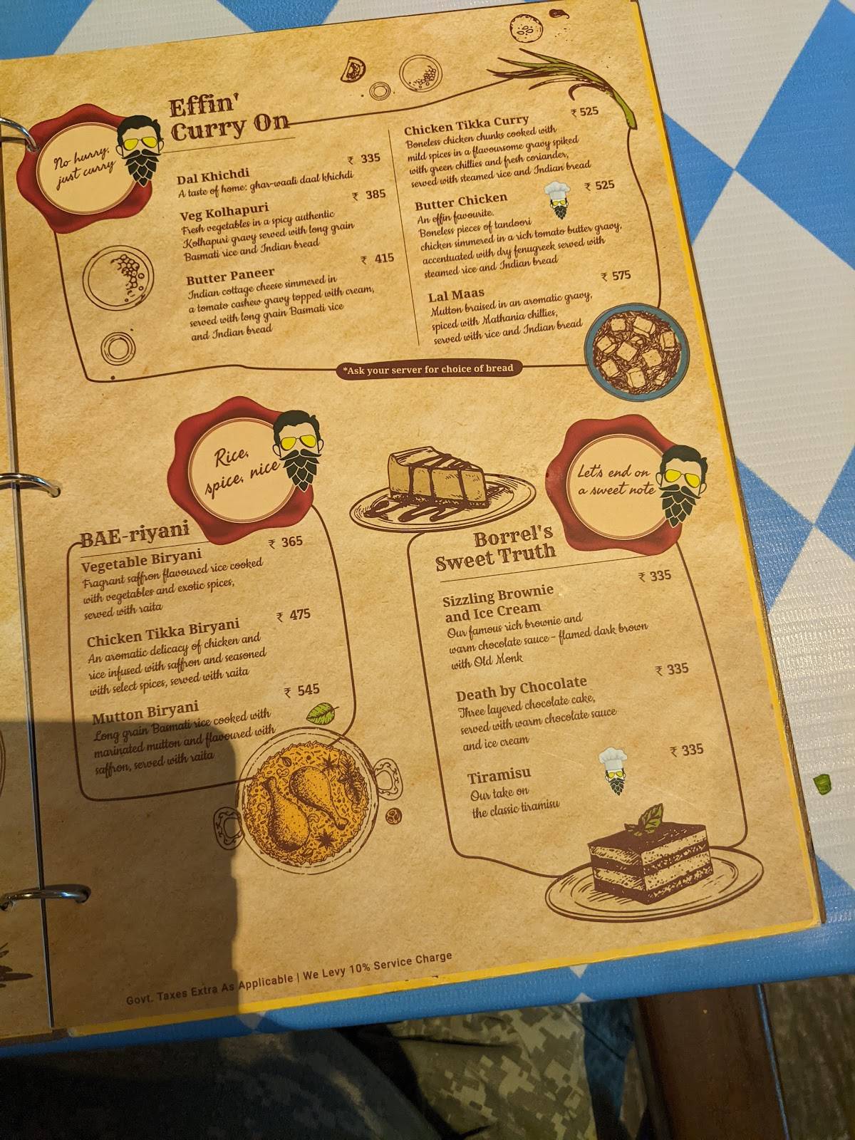 Menu at Effingut Pune (Koregaon Park), Pune, Serene Bay
