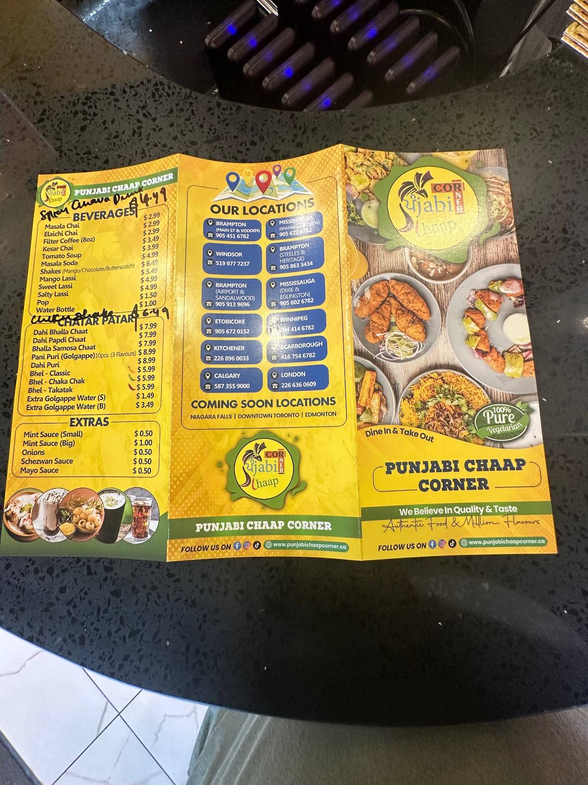 Menu at Punjabi Chaap Corner London restaurant, London