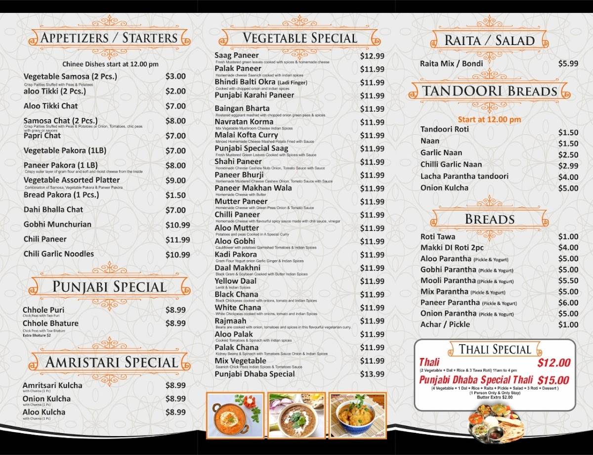 Menu at Punjabi Dhaba Hicksville restaurant, Hicksville