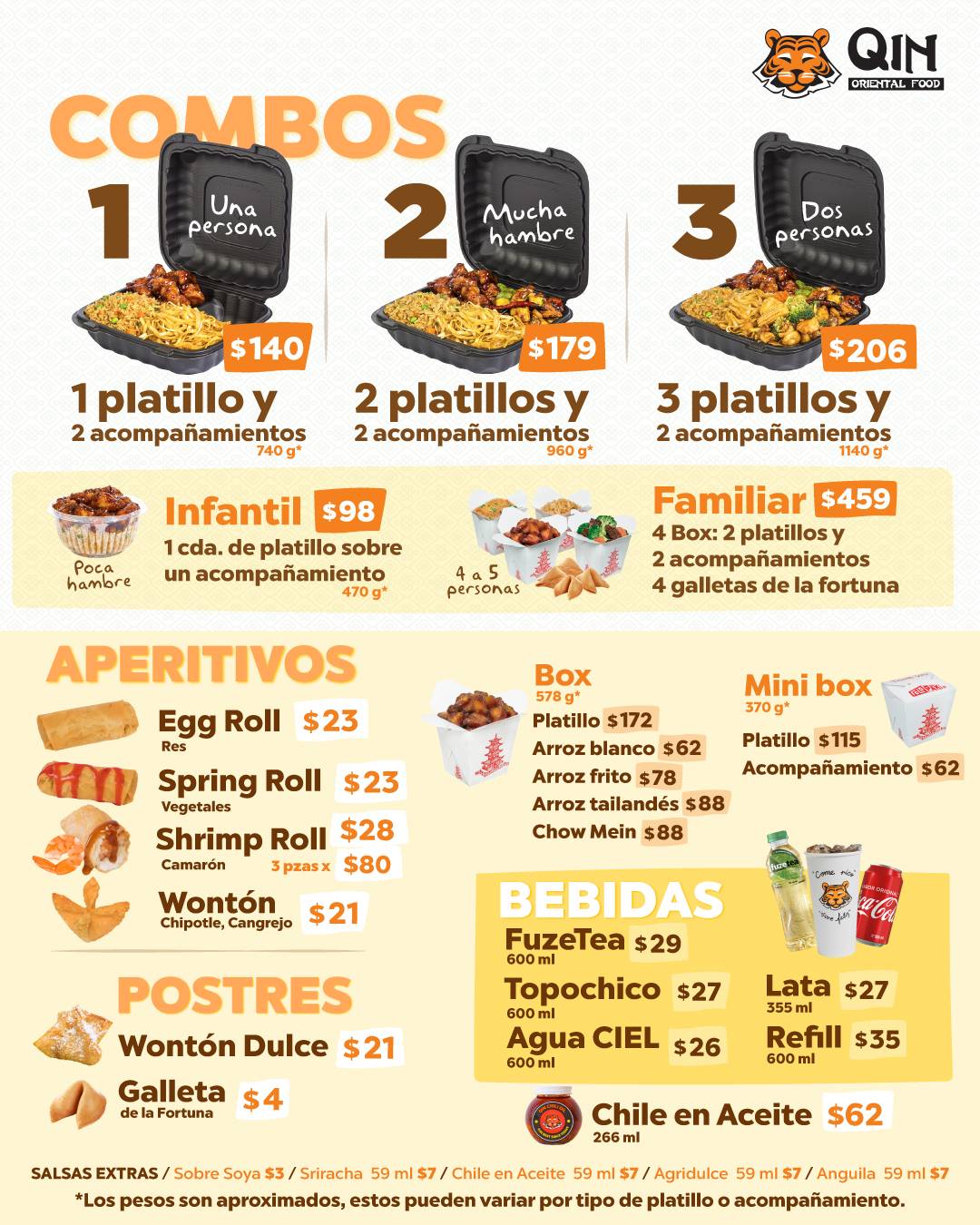 Carta del restaurante Qin Oriental Food Chapalita, Guadalajara, Av ...