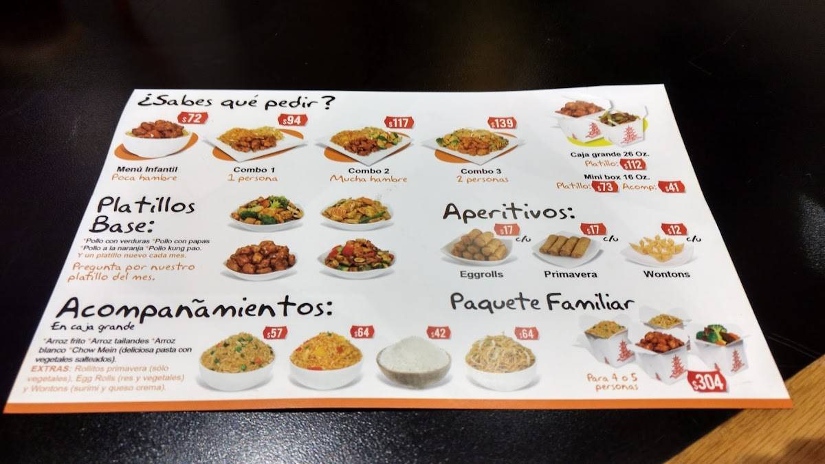Carta del restaurante Qin Oriental Food, Zapopan, Avenida Guadalupe 1573