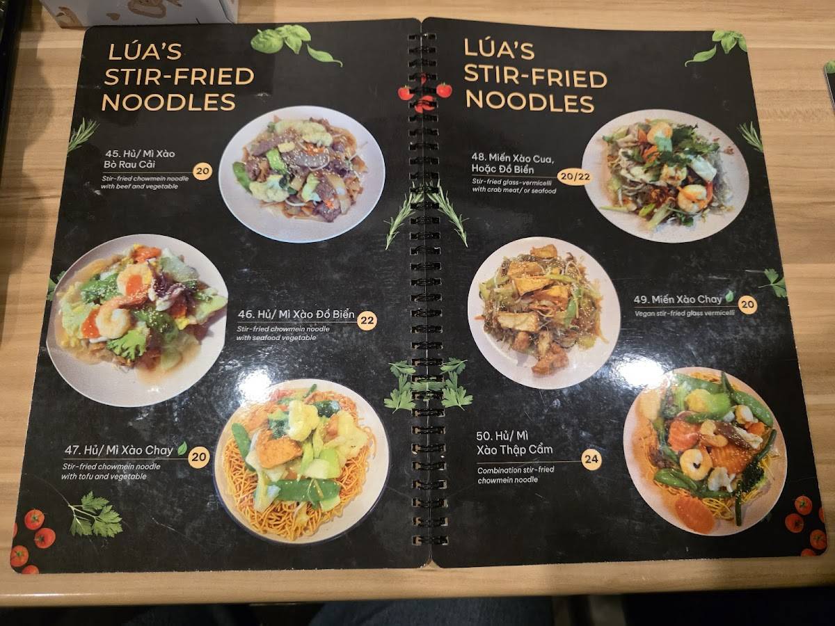 Menu at Quan Lua restaurant, Springvale