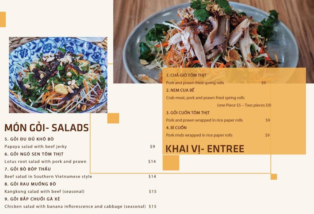Menu at Quan Lua restaurant, Springvale