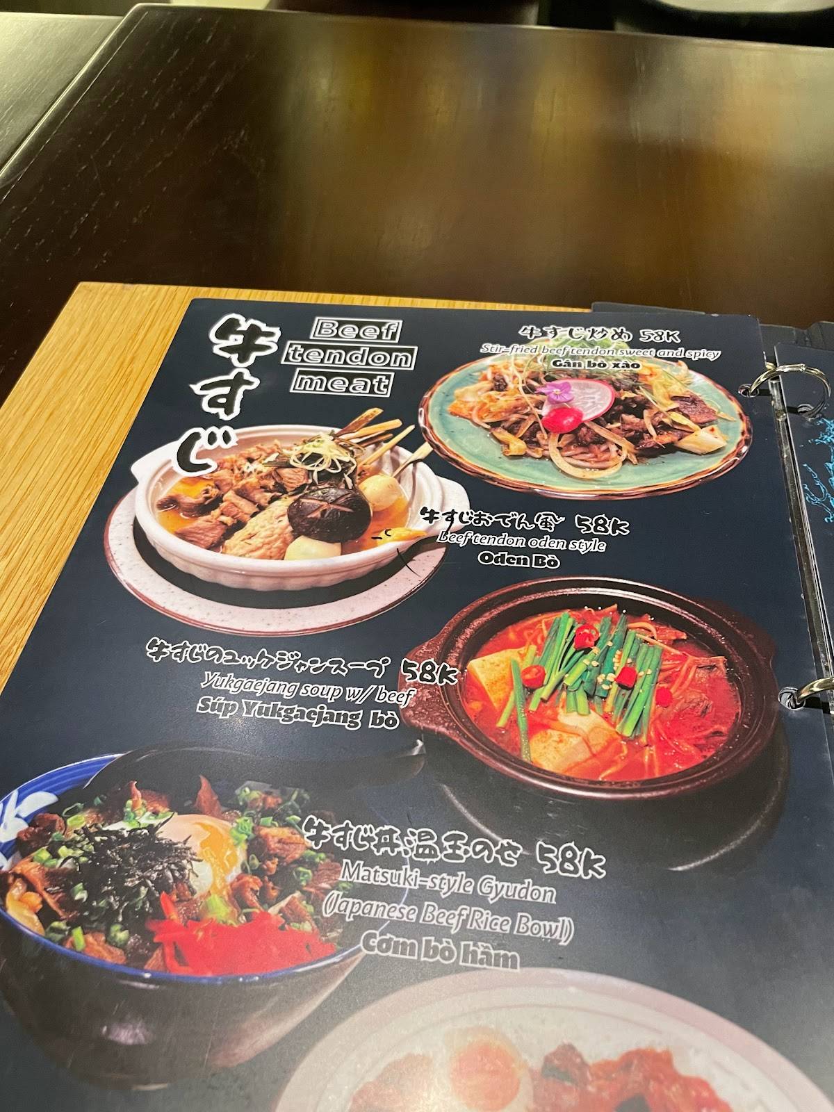 Menu at Quán nhậu Nhật Bản Izakaya MATSUKI restaurant, Hanoi