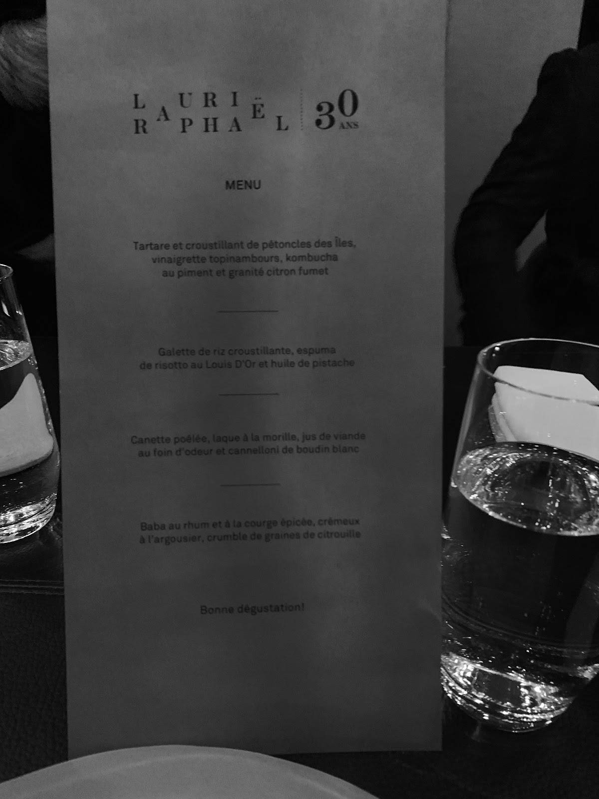 Menu at Laurie Raphaël, Quebec City restaurant, Québec City, 117 Rue ...
