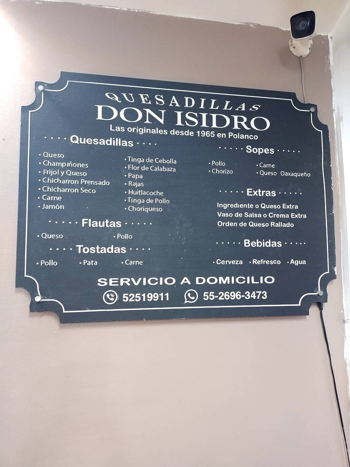Carta del restaurante Quesadillas Don Isidro, Ciudad del México, Av ...