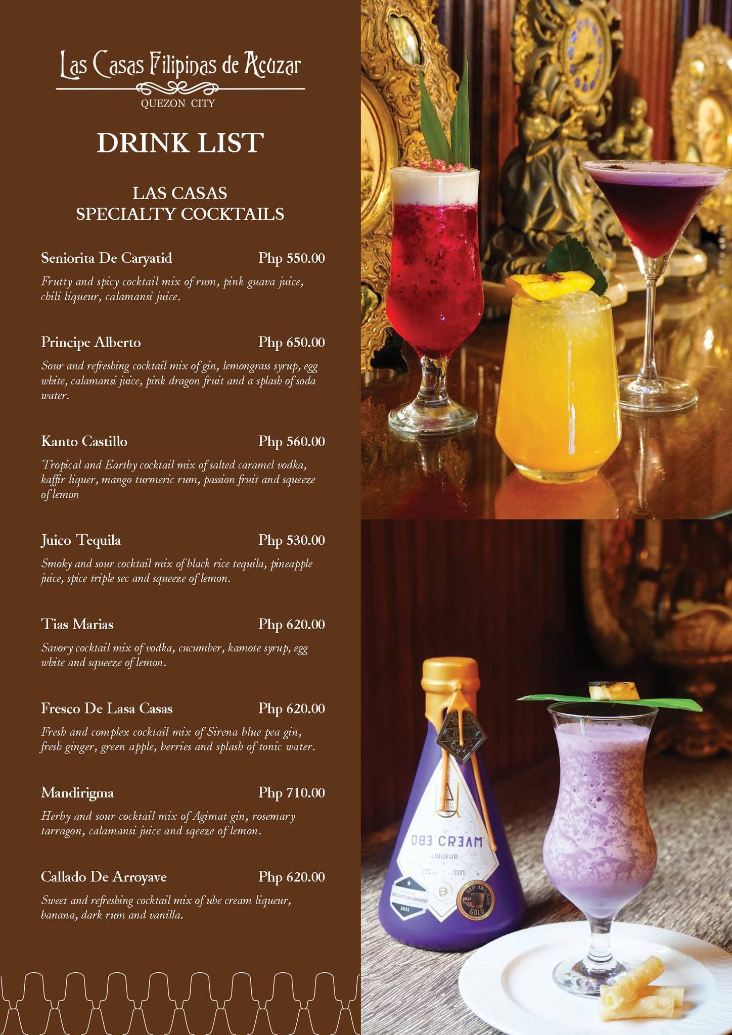 Menu at Las Casas Filipinas de Acuzar Quezon City restaurant, Quezon City