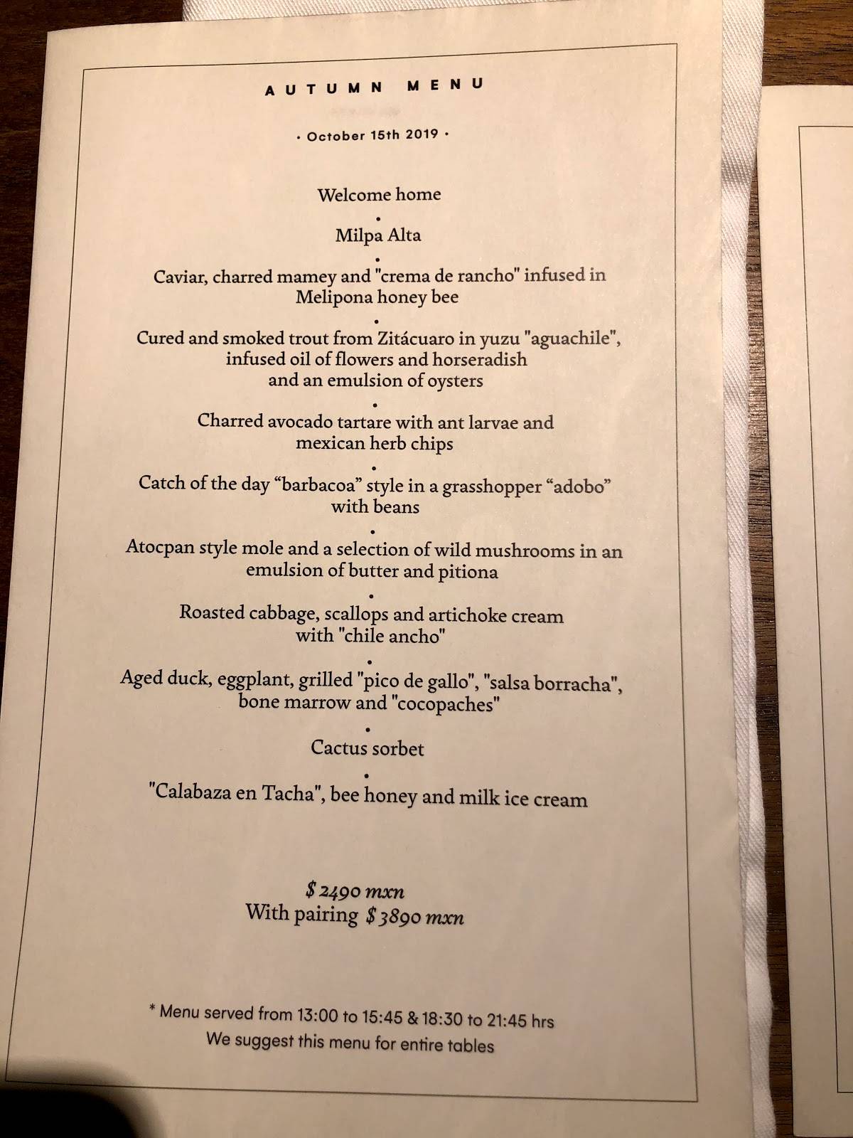 Carta del restaurante Quintonil, Ciudad López Mateos, Newton 55 Col ...