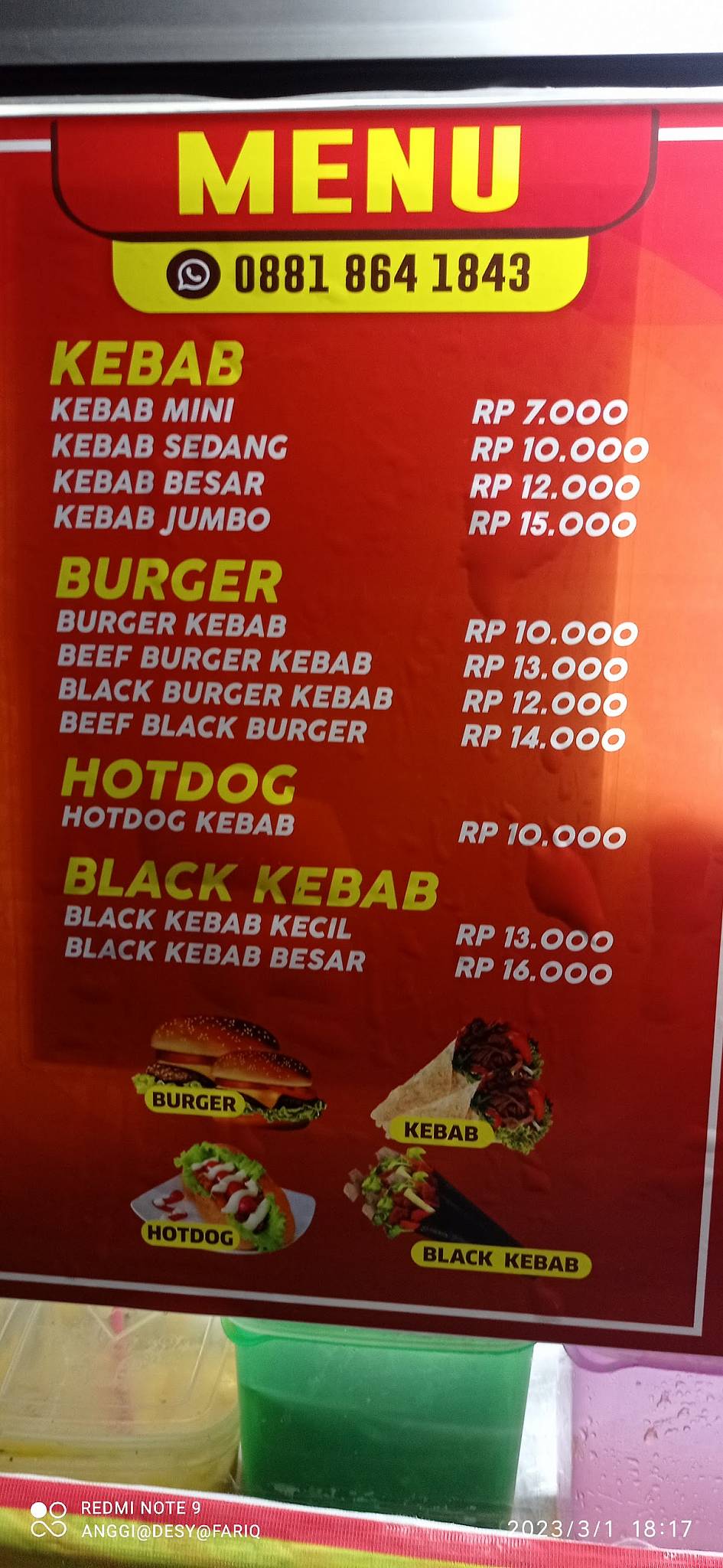 Menu at R.A.F.A Kebab Dan Burger restaurant, Klapagading Kulon