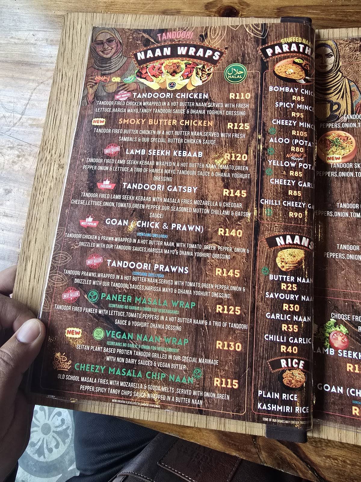 Menu at ROTI & CHAI UMHLANGA restaurant, Durban