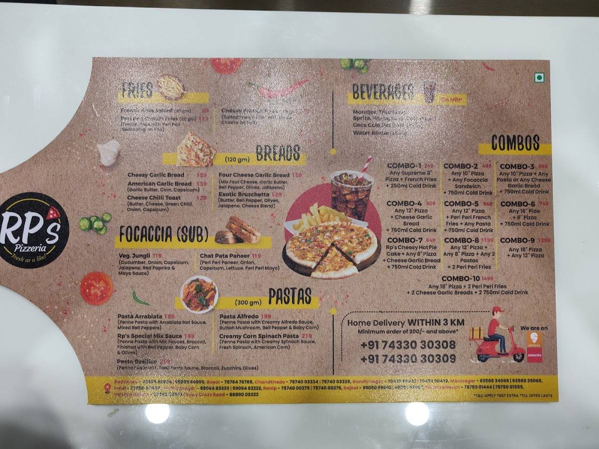 Menu at RP's Pizzeria, Ahmedabad