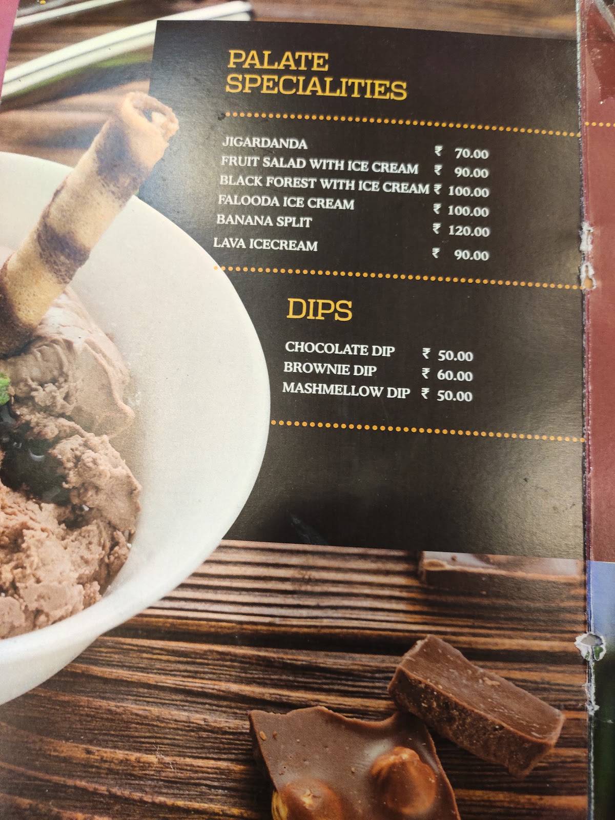 Menu at Raagam's Palate, Udumalpet