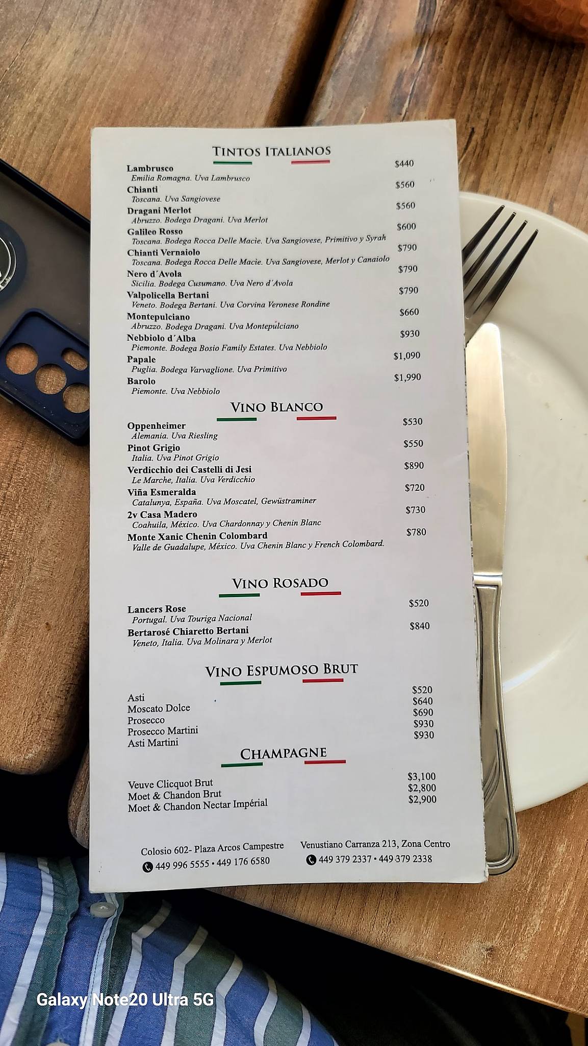 Carta del restaurante Ragazzi Bistro, Aguascalientes, Venustiano ...