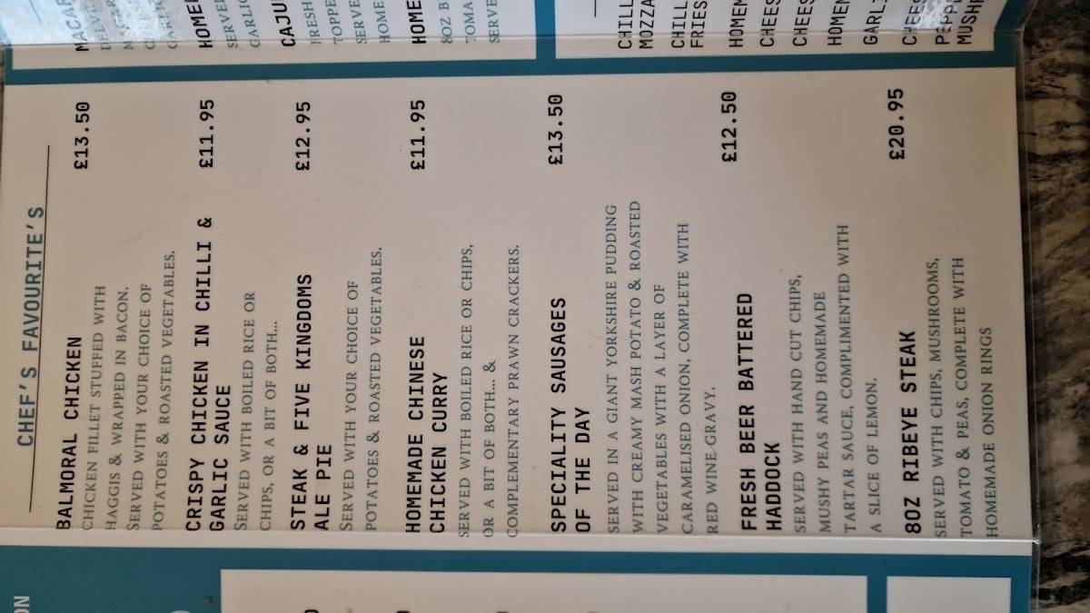 Menu at Railway Inn whithorn ltd pub & bar, Whithorn
