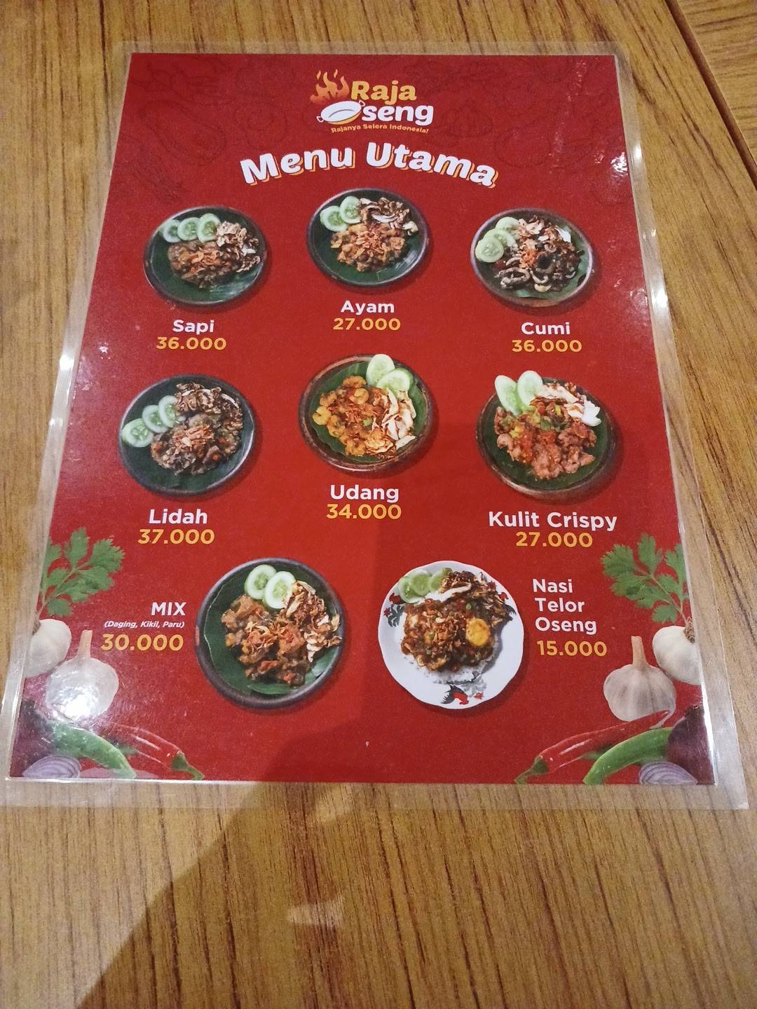 Menu at Raja Oseng Pasar Modern Paramount Gading Serpong restaurant, Cihuni