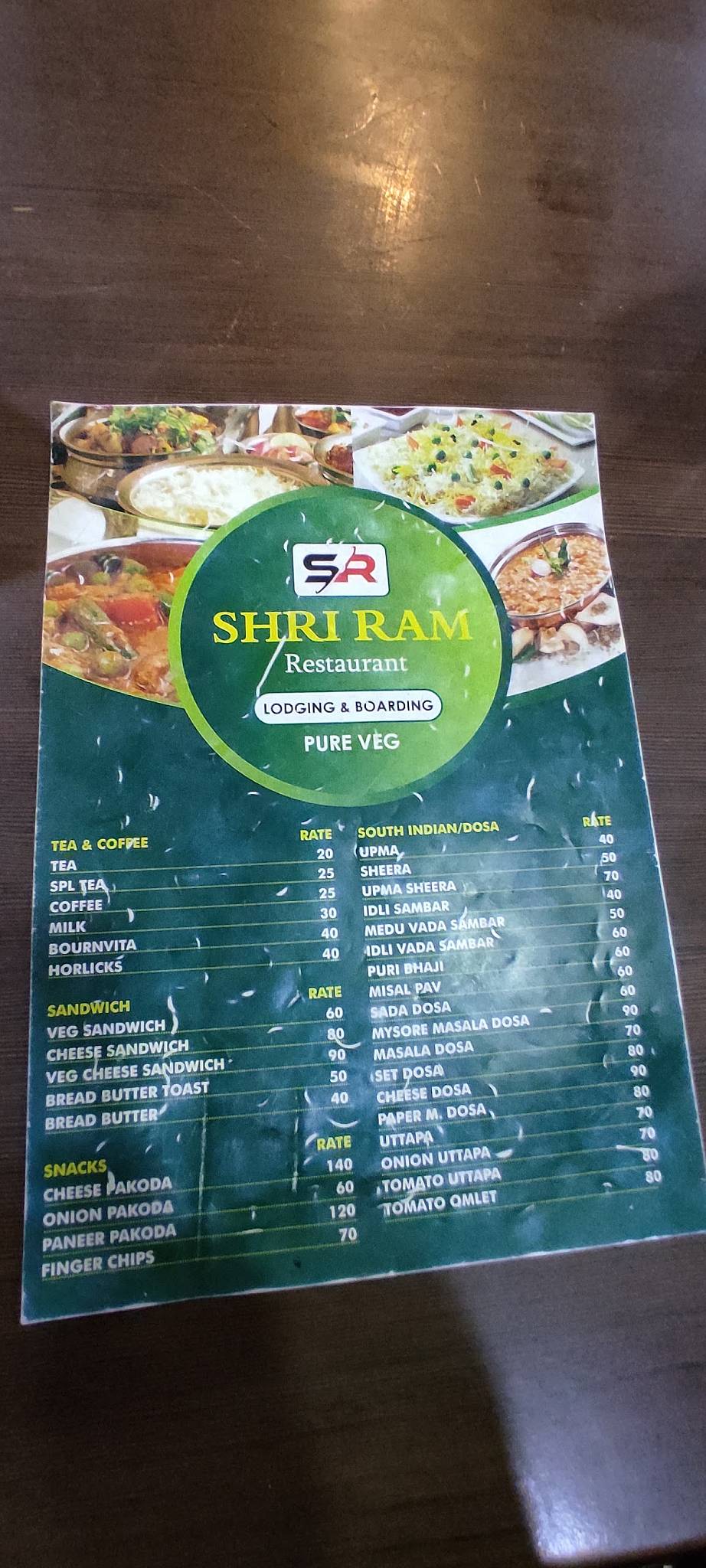 Menu at Ram Dhaba, India, 3G27+FG4