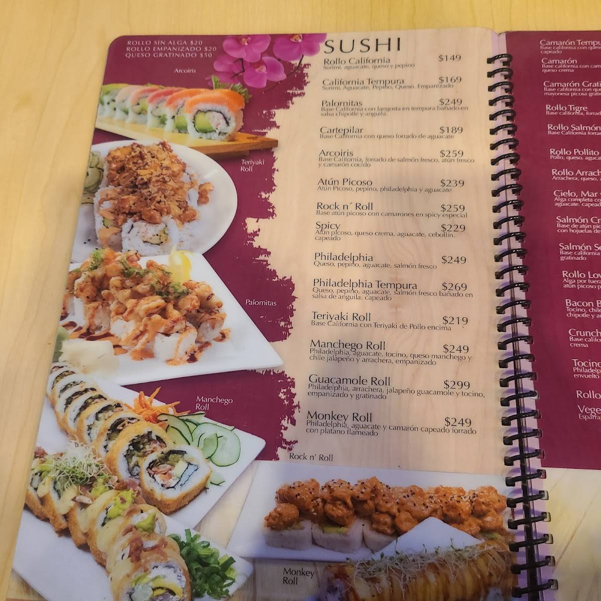 Carta del restaurante Ramen king, Mexicali, Calz Anáhuac