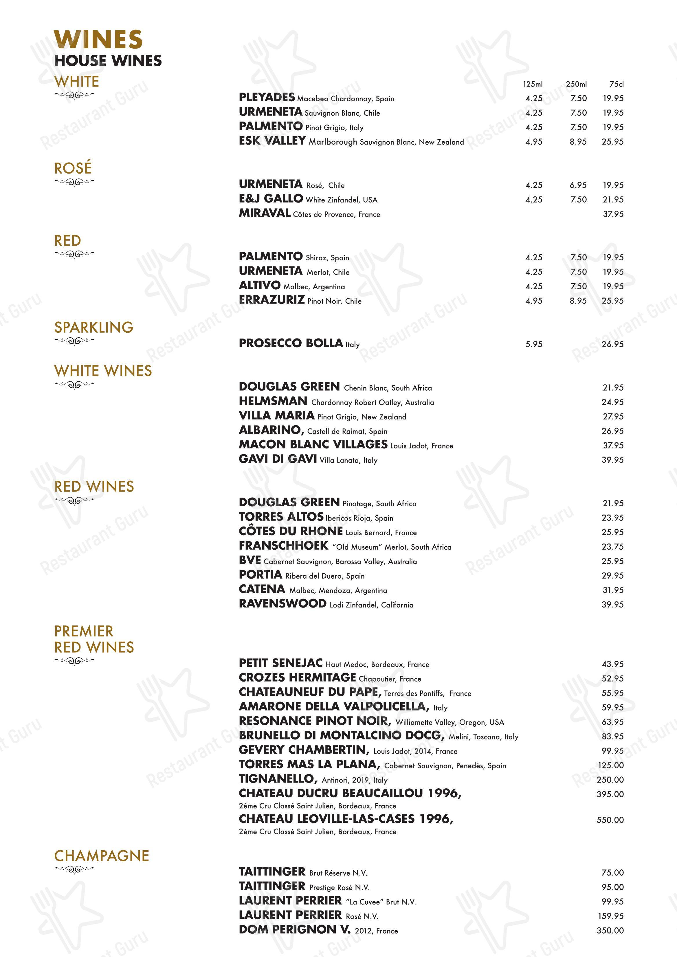 Menu at Ramore Restaurants, Portrush, Portrush