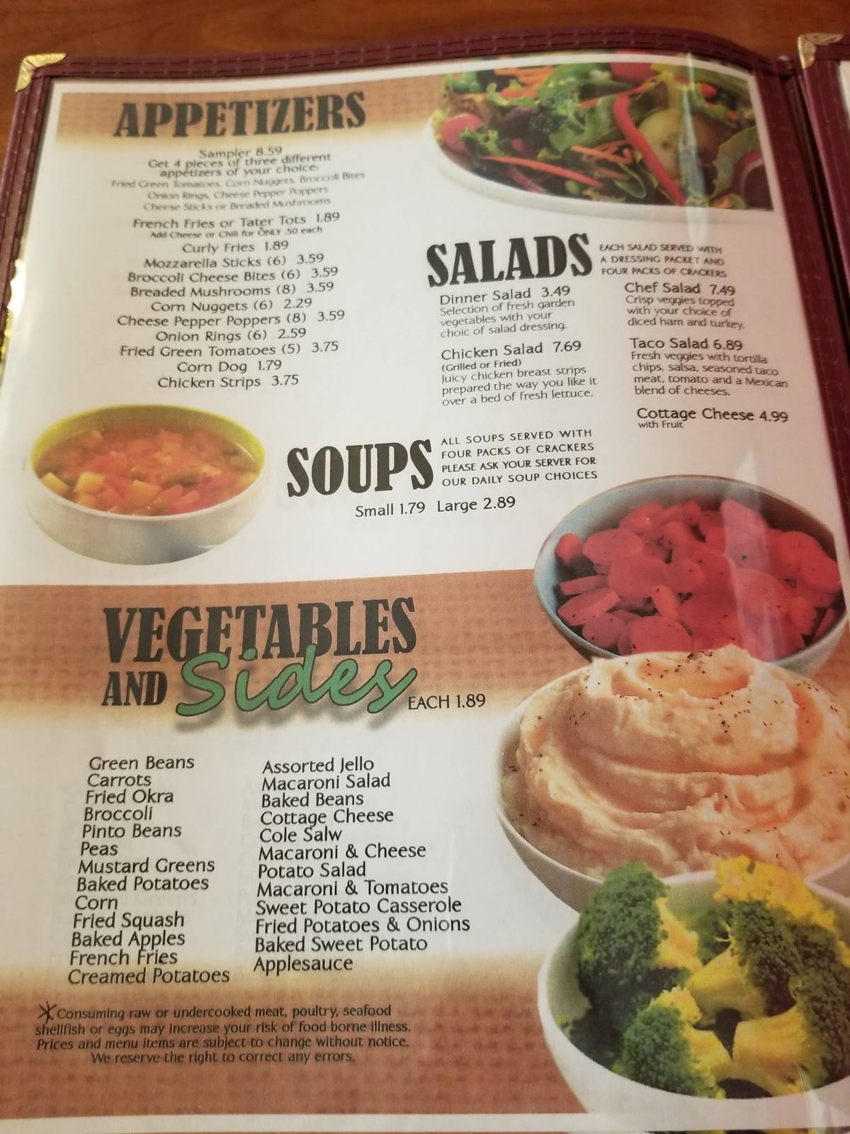 Menu at Randall's Restaurant, Church Hill