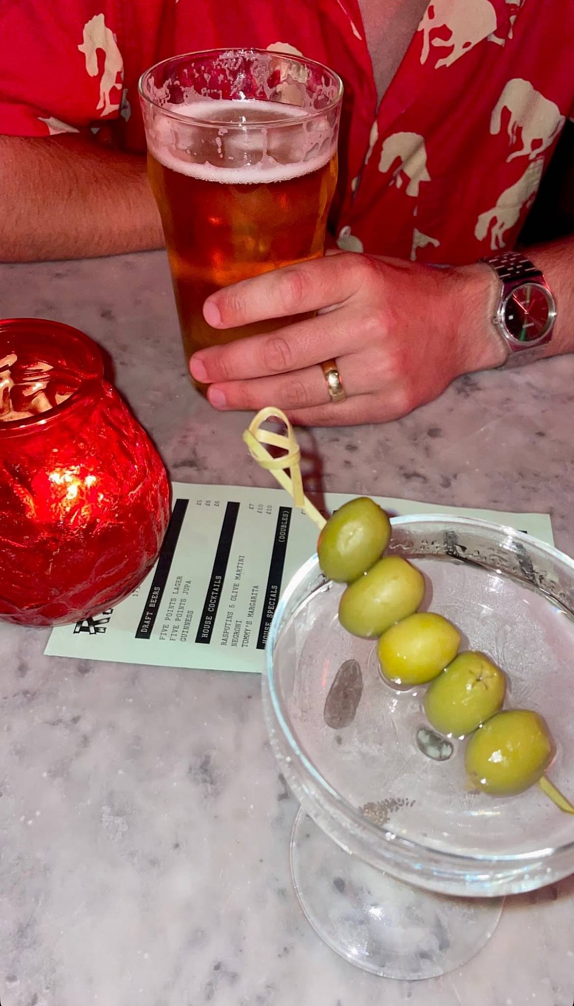 Menu at Rasputin's pub & bar, London