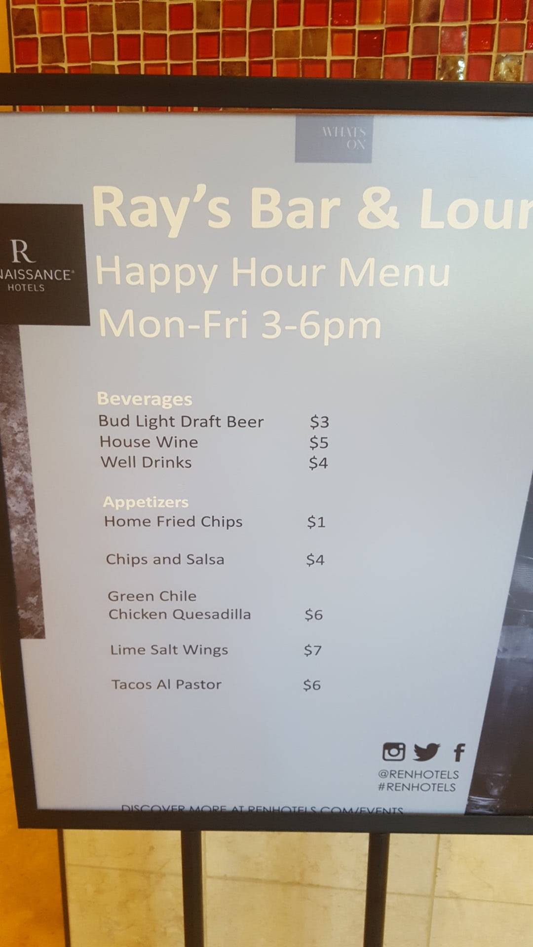 Menu at Rays Bar Soleil Restaurant, Glendale