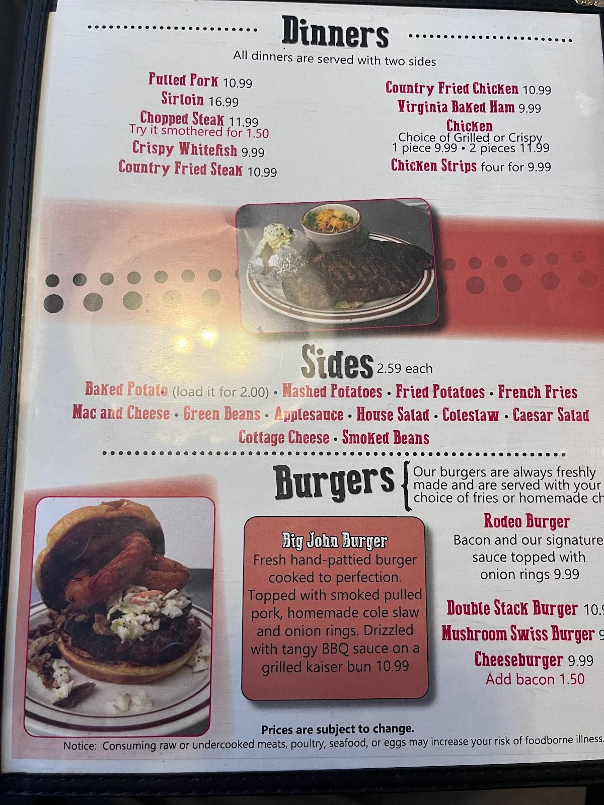 Menu at Ray's Harvest House restaurant, Albany