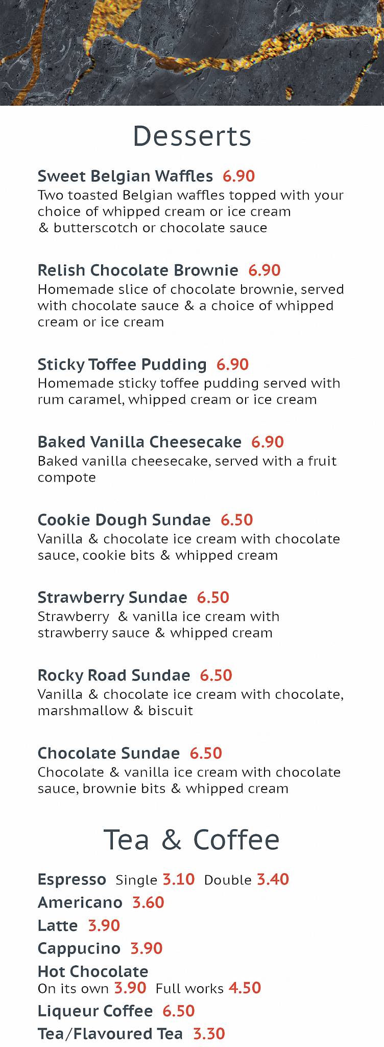 Menu at Relish Bar & Grill, Doncaster