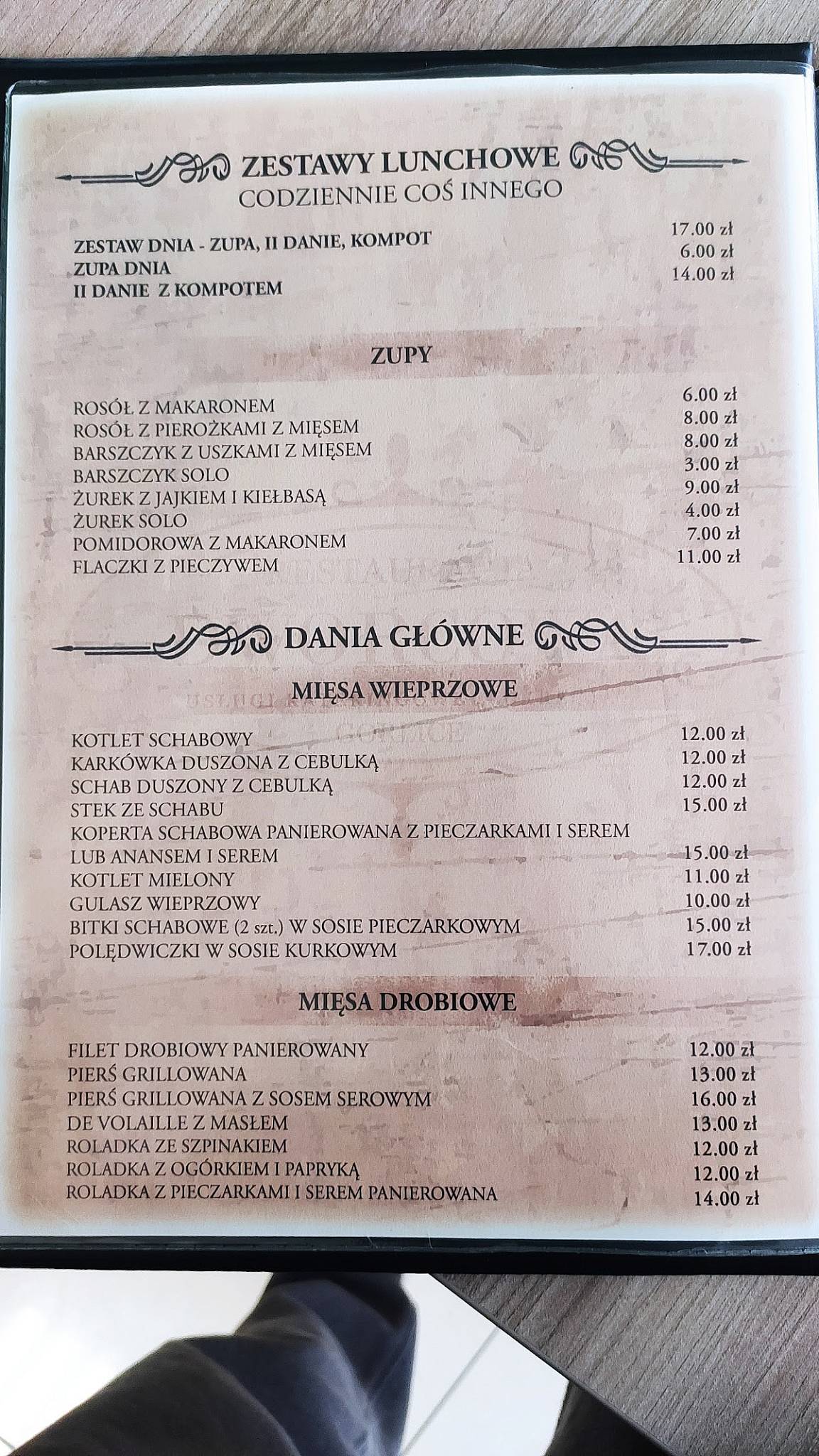 Menu at Restaurant. Dworcowa, Gorlice