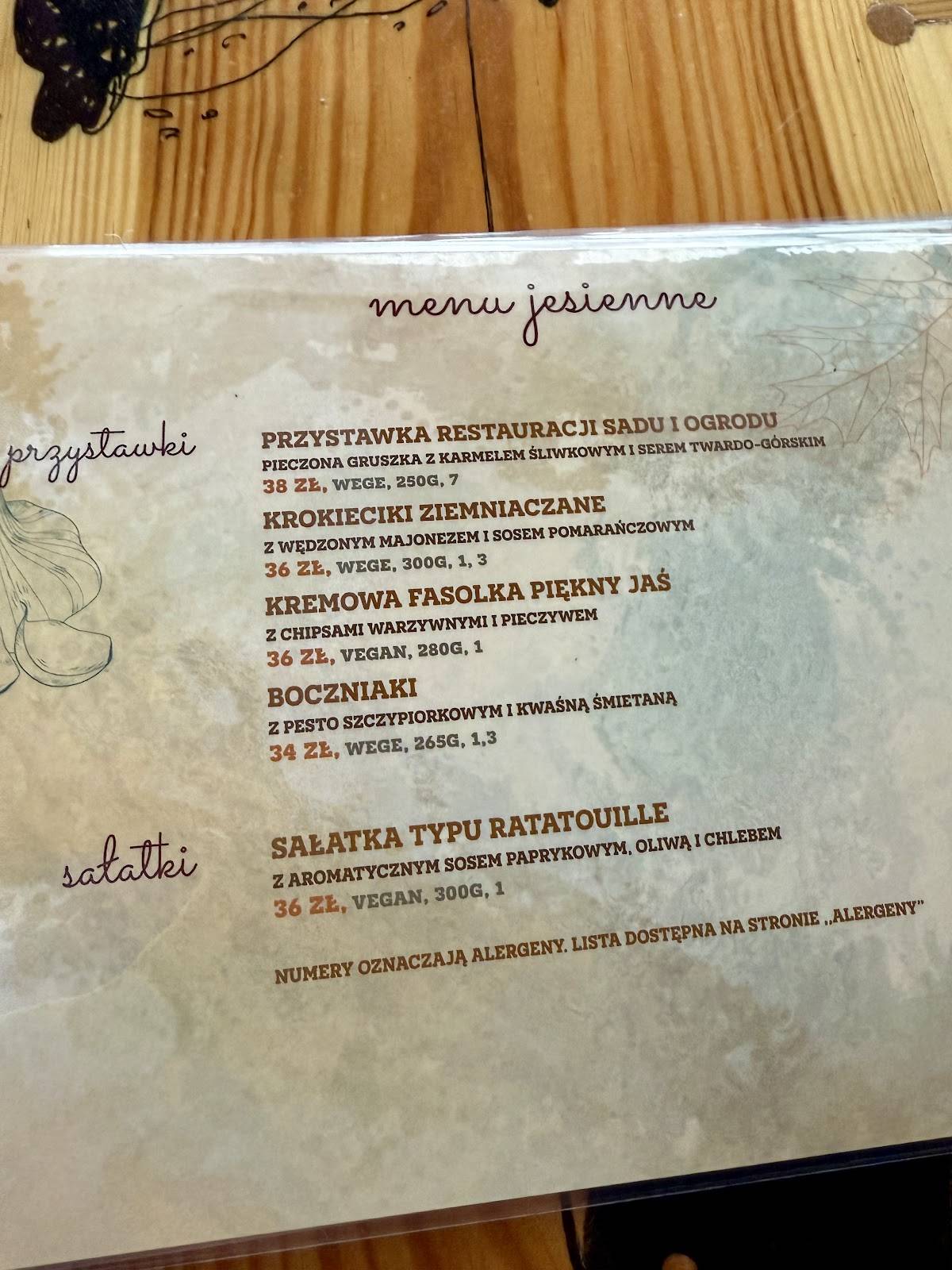 Menu at Restauracja FTT restaurant, Wrocław