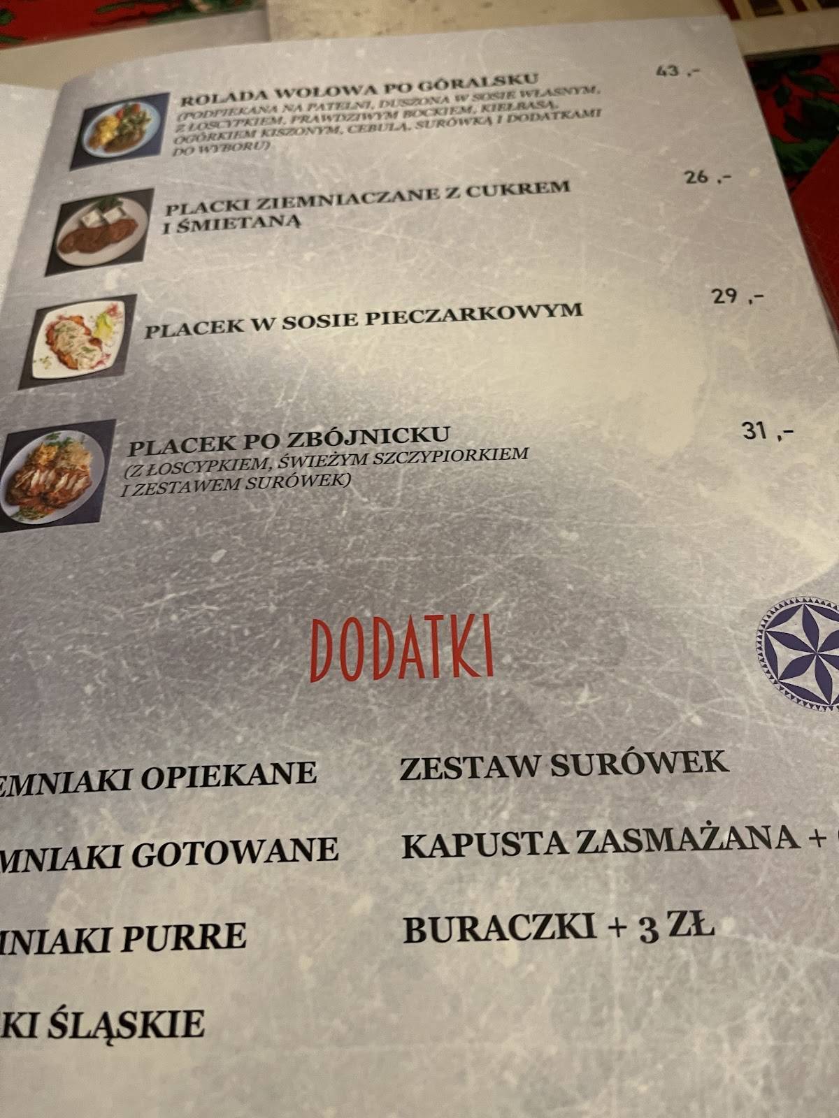 Carta del restaurante Restauracja "Idziemy w Góry" PO REWOLUCJACH MAGDY ...