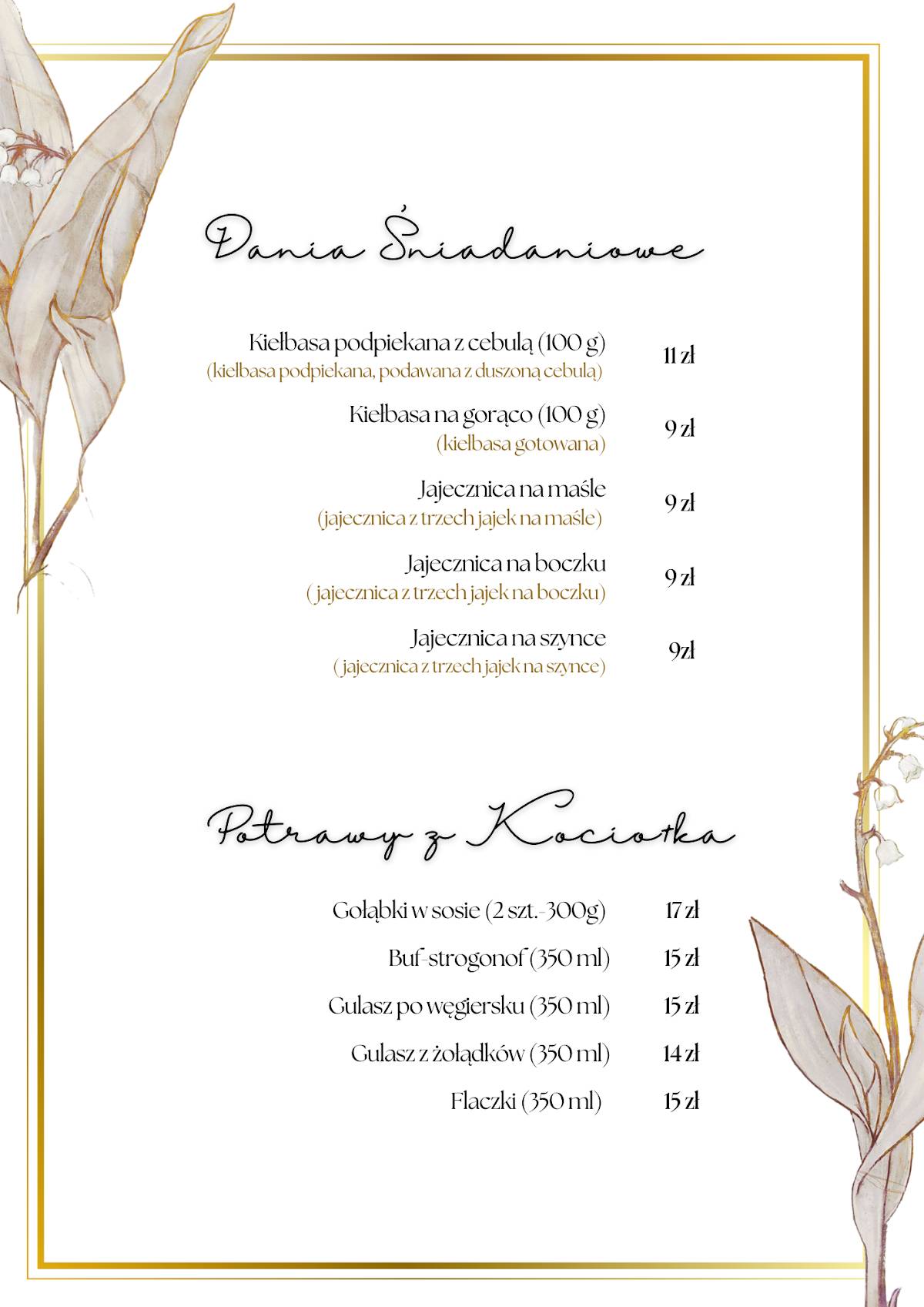 Menu at Restauracja MEWA restaurant, Nowy Sacz