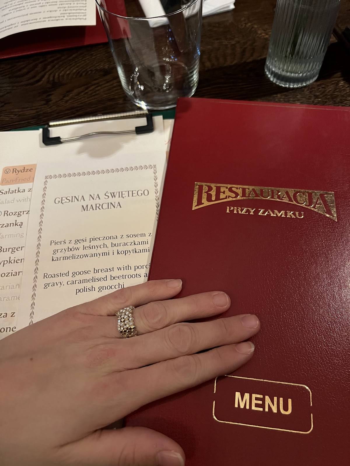 Carta del pub y bar Restauracja Przy Zamku, Varsovia