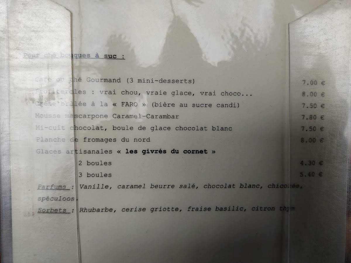 Menu au A l'Fosse 7 Restaurant, Avion