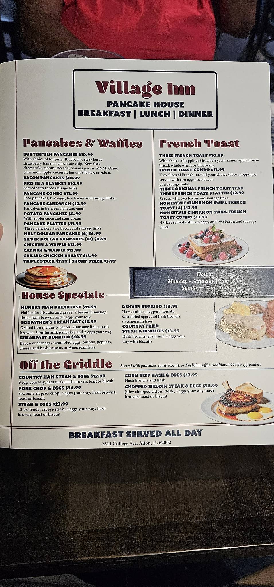 Menu at Alton Village Inn Pancake House cafe, Alton