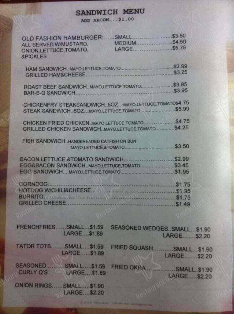 Menu at Ann's Country Kitchen restaurant, USA, OK-58