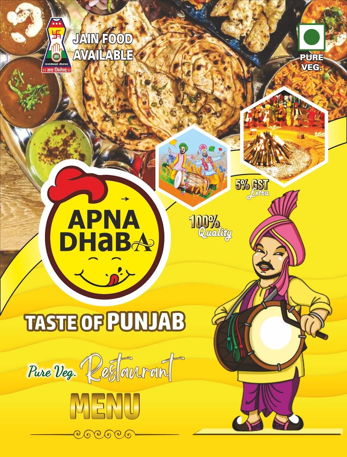 Menu at Apna Dhaba Taste Of Punjab Pure Veg, Bengaluru, 38/2 1st main road
