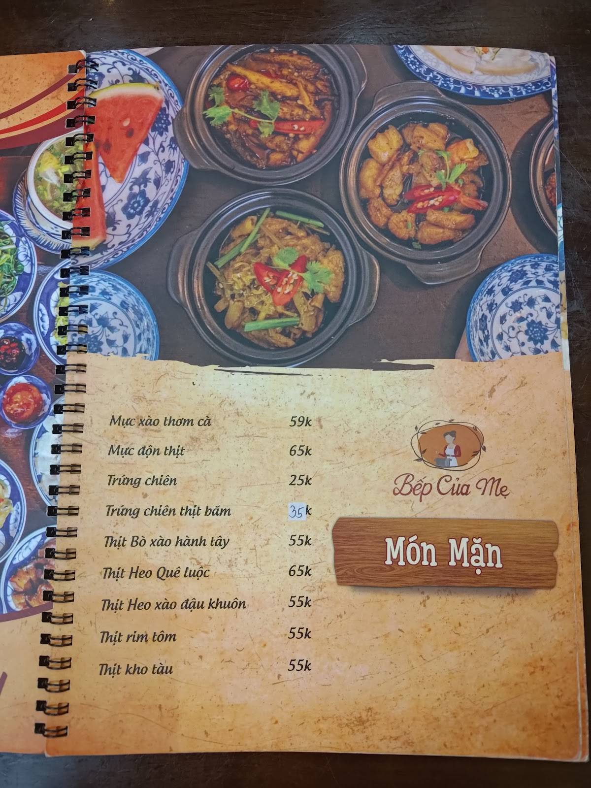 Menu at BẾP CỦA MẸ - 75 yên bái restaurant, Da Nang