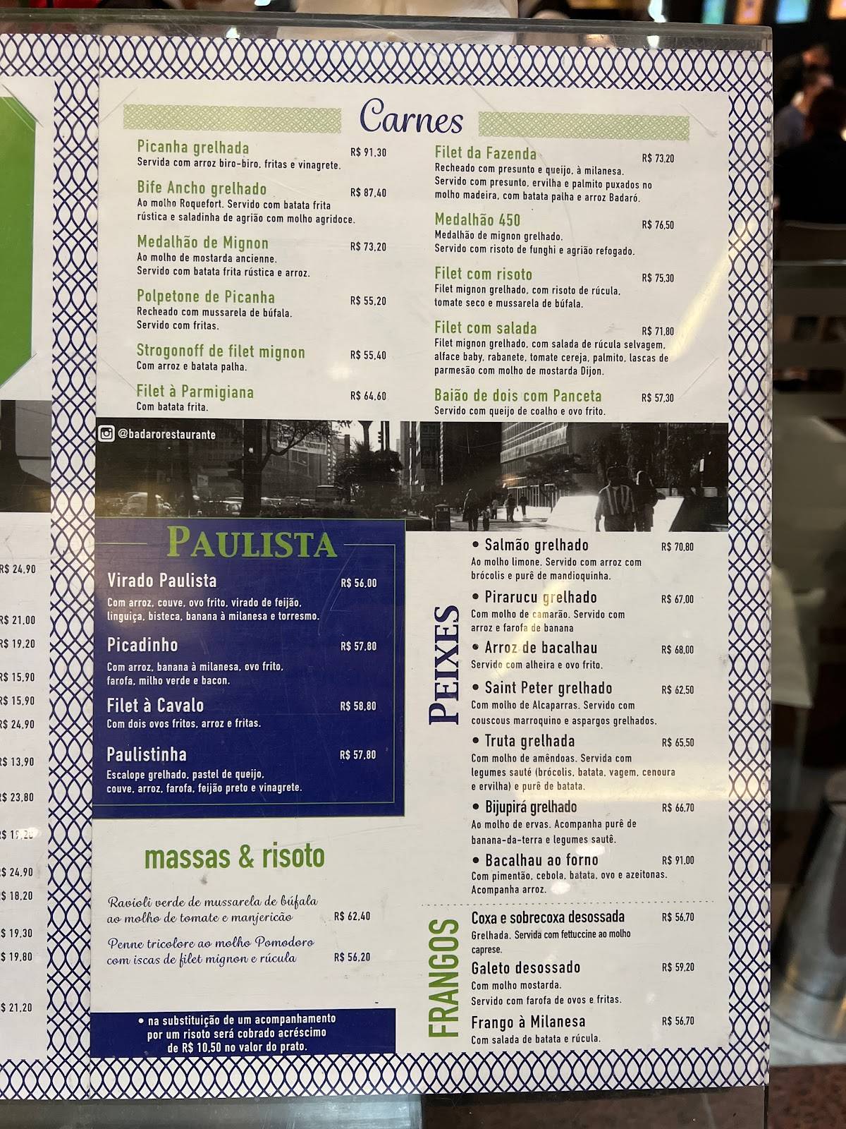 Menu at Badaró restaurant, São Paulo, Morumbi Shopping - Piso Lazer ...