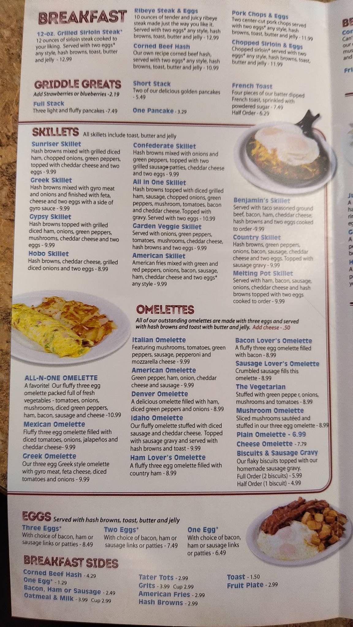 Menu at Benjamin's Family Restaurant, Rockville