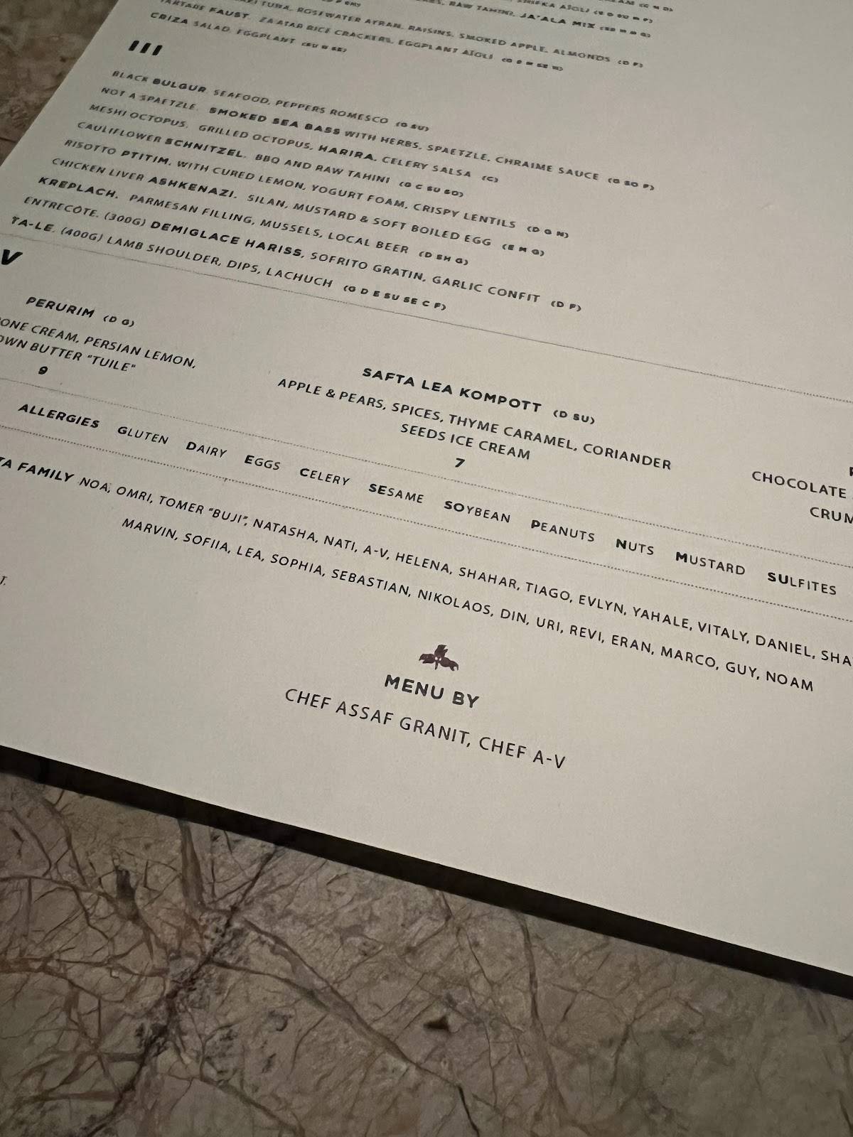 Speisekarte von Berta restaurant, Berlin, Stresemannstraße 99