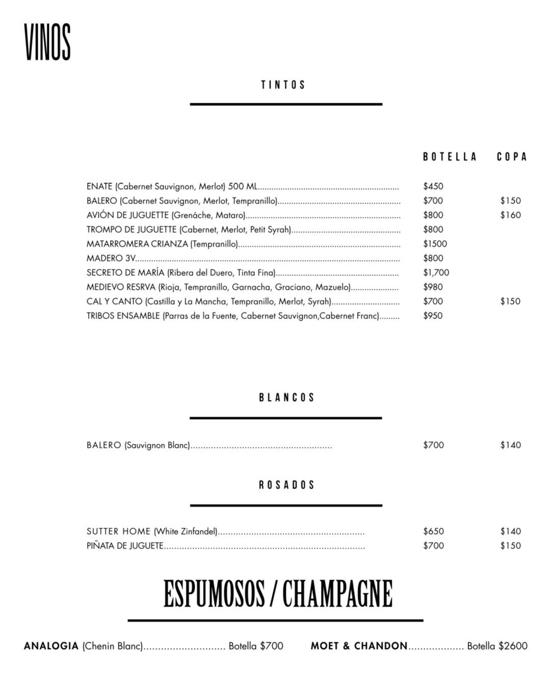 Carta del restaurante Botanero Moritas, Saltillo, Boulevard Parque ...
