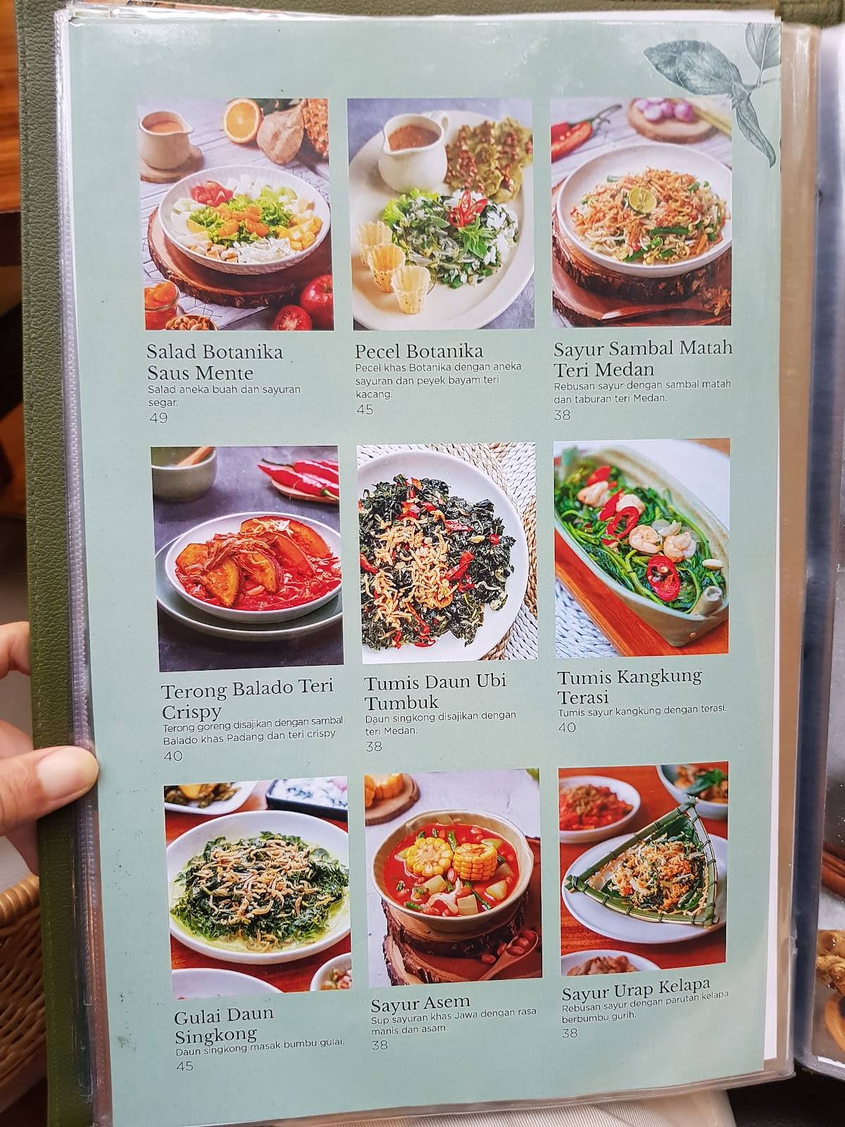 Menu at Botanika - Kertajaya Indah restaurant, Surabaya