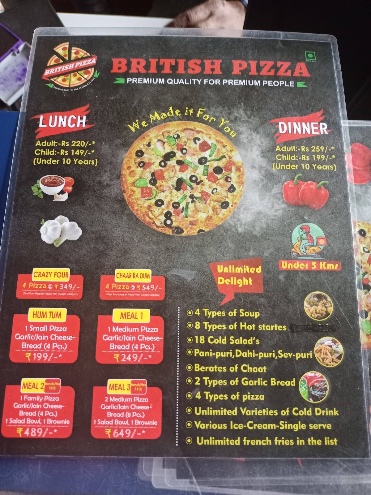 Menu at British Pizza Patan, Patan