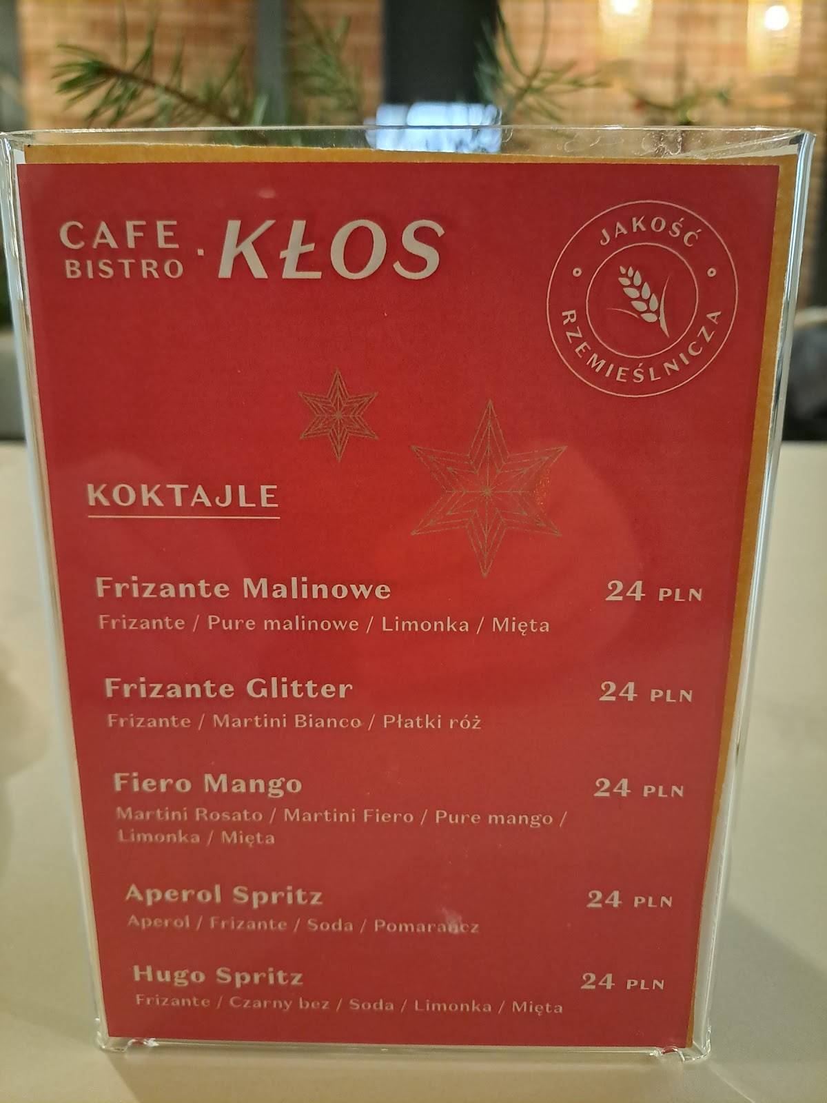 Menu at CAFE BISTRO KŁOS Piekarnia Ciastkarnia KŁOS 24H, Katowice ...