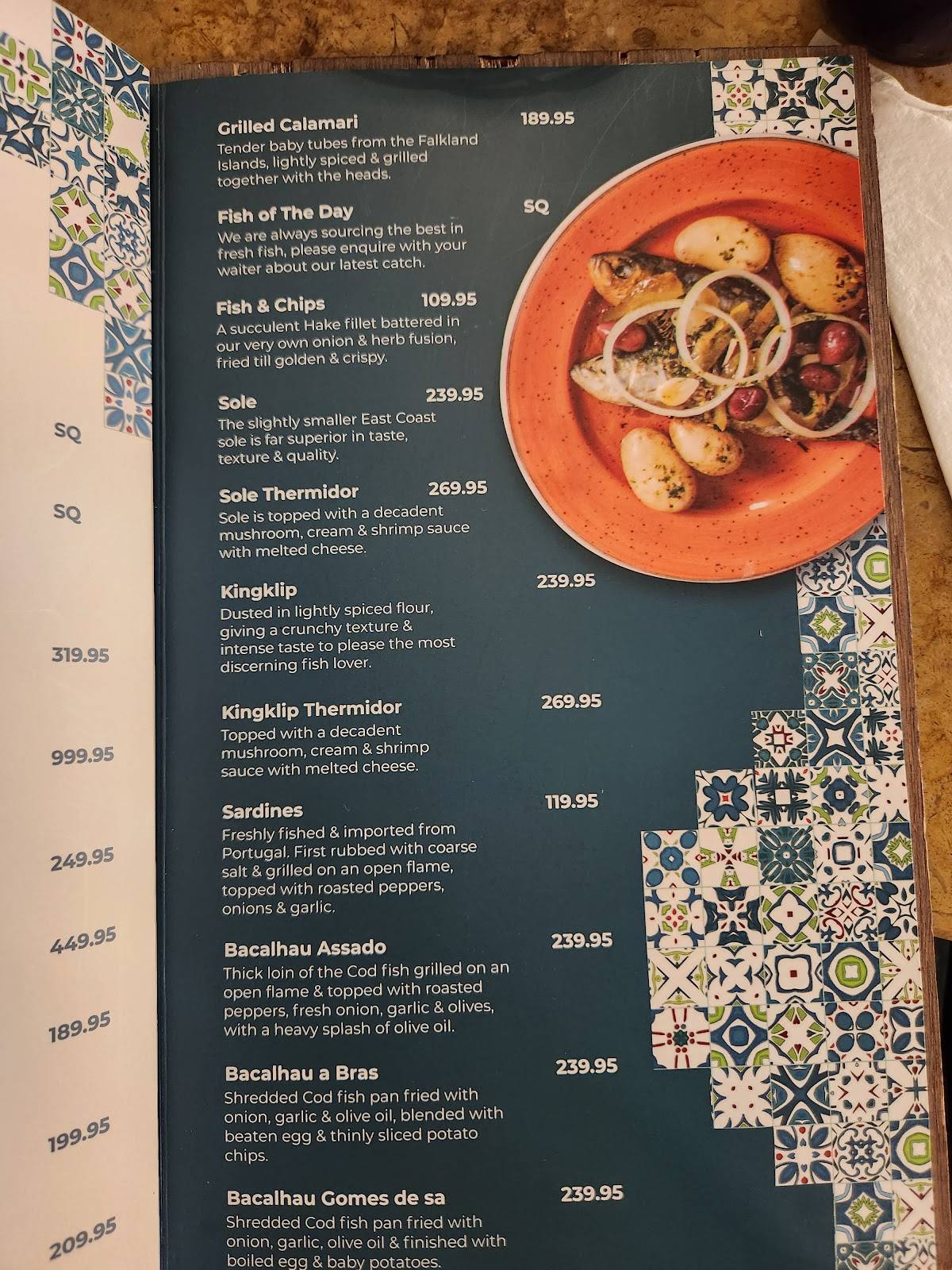 Menu at CALISTOS SANDTON CITY restaurant, Sandton