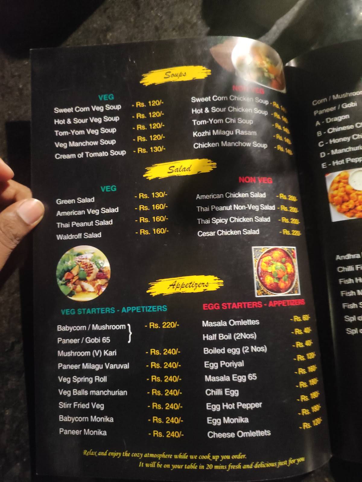 Menu at CAFE JUNCTION, Pollachi