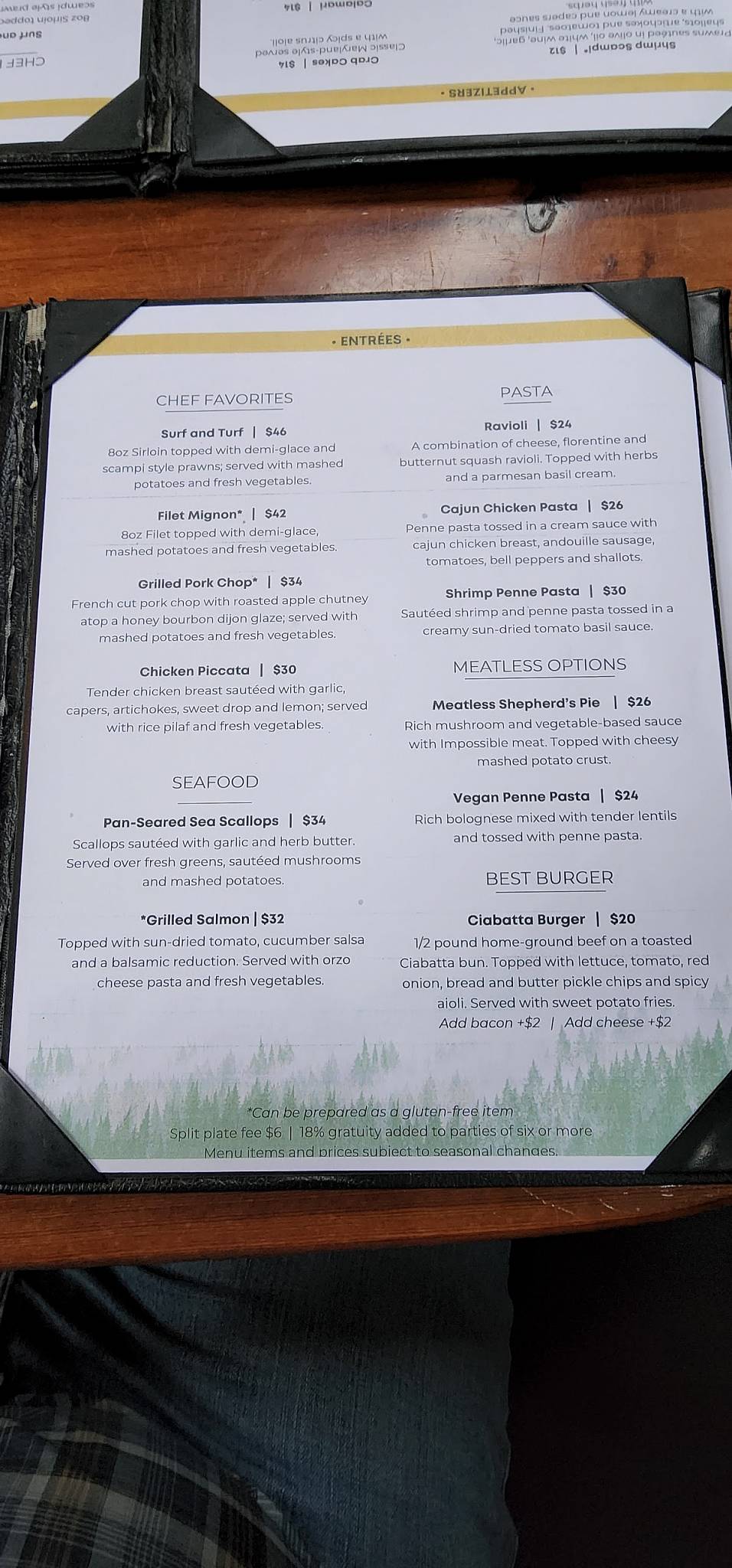 Menu at Cambria Pines Lodge Restaurant, Cambria